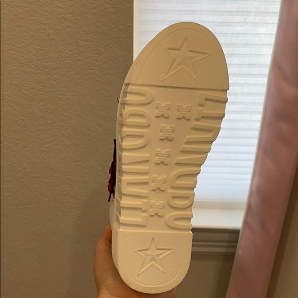 Shoes | White Rose Embroidered Platform Sneakers | Poshmark